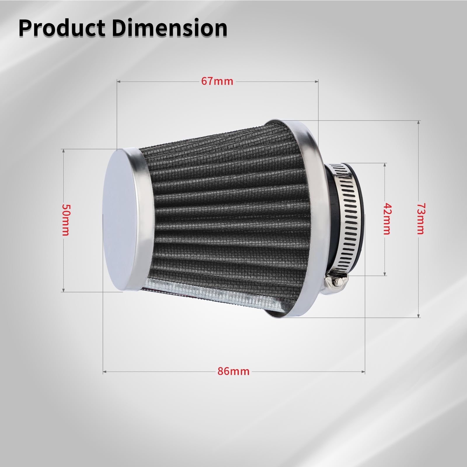 Snapklik.com : Evermotor Mini Bike Air Filter, 52mm 53mm 54mm Carb ...