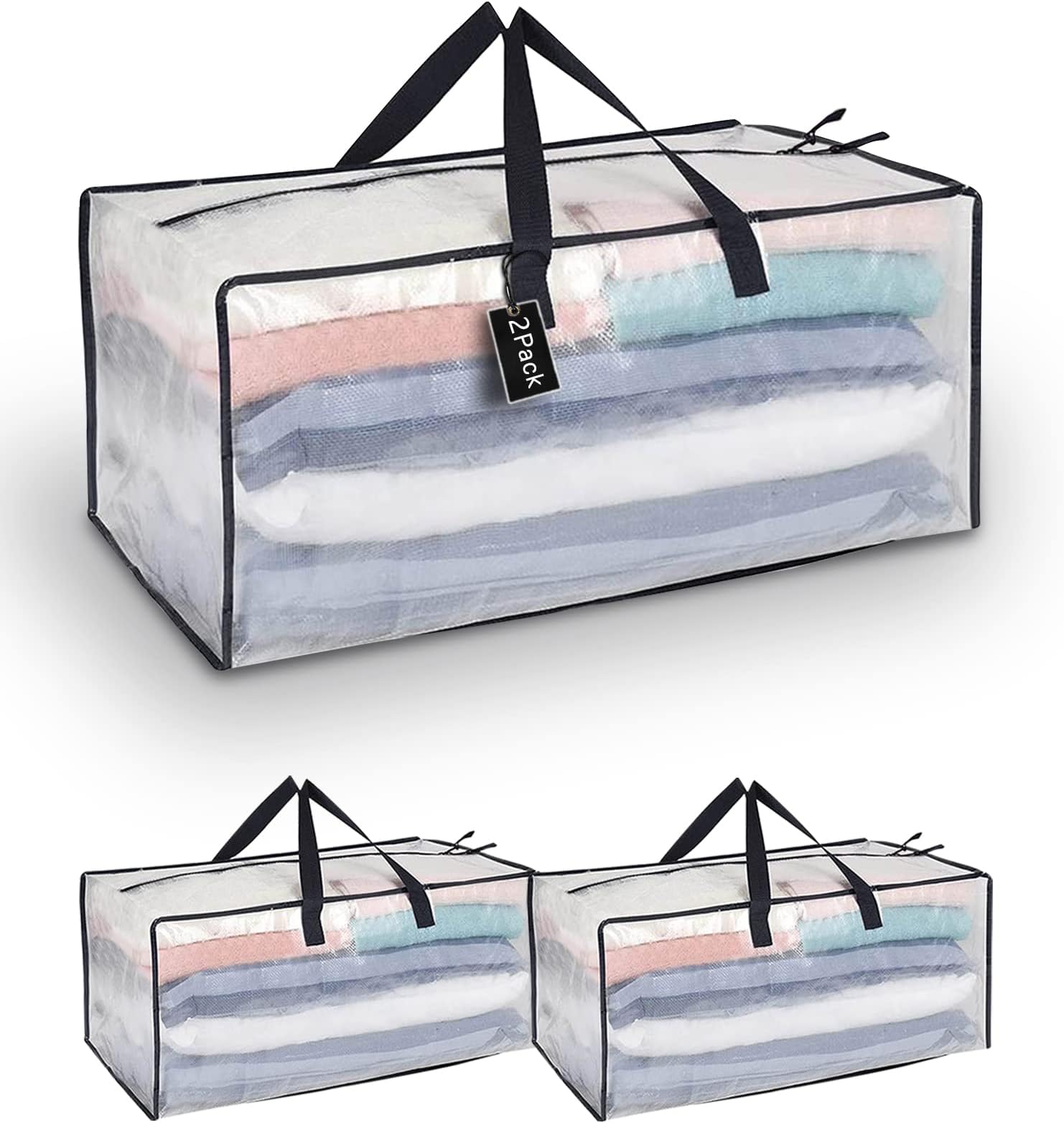 UadbaU 2 Pack Heavy Duty Extra Large Storage Bag - Waterproof Moving ...