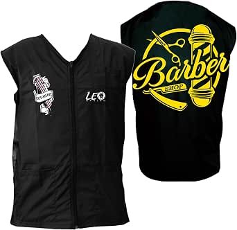 Amazon.com: Professional Custom Barber Vest, Jacket, Smock, Black with ...
