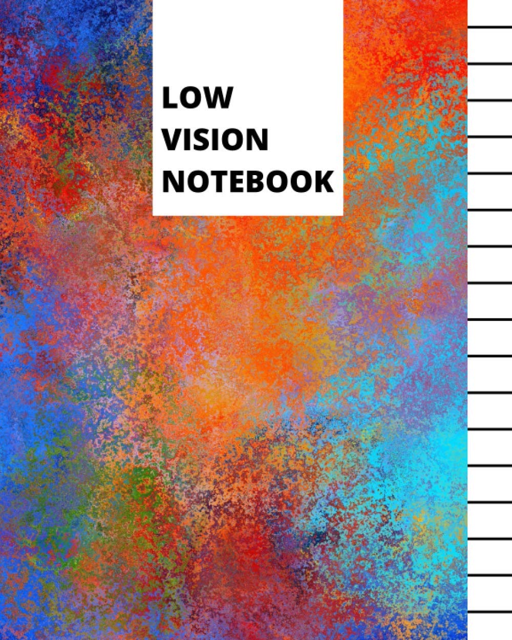 Low Vision Notebook: Bold Lined Paper For Visually Impaired | Blue ...