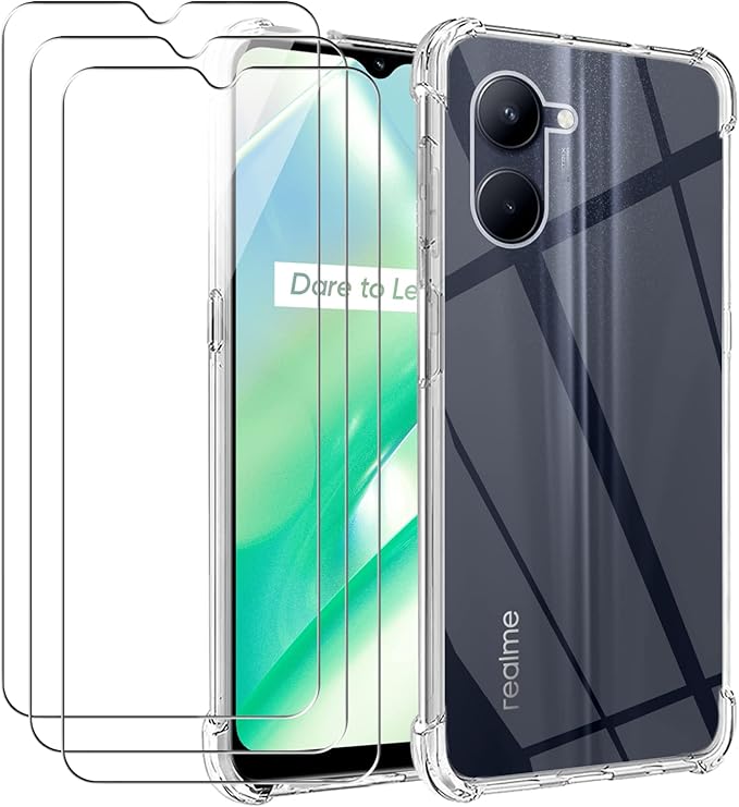 Cover per Realme C33 + [3 Pack] Pellicola Vetro Temperato, Weideworld ...