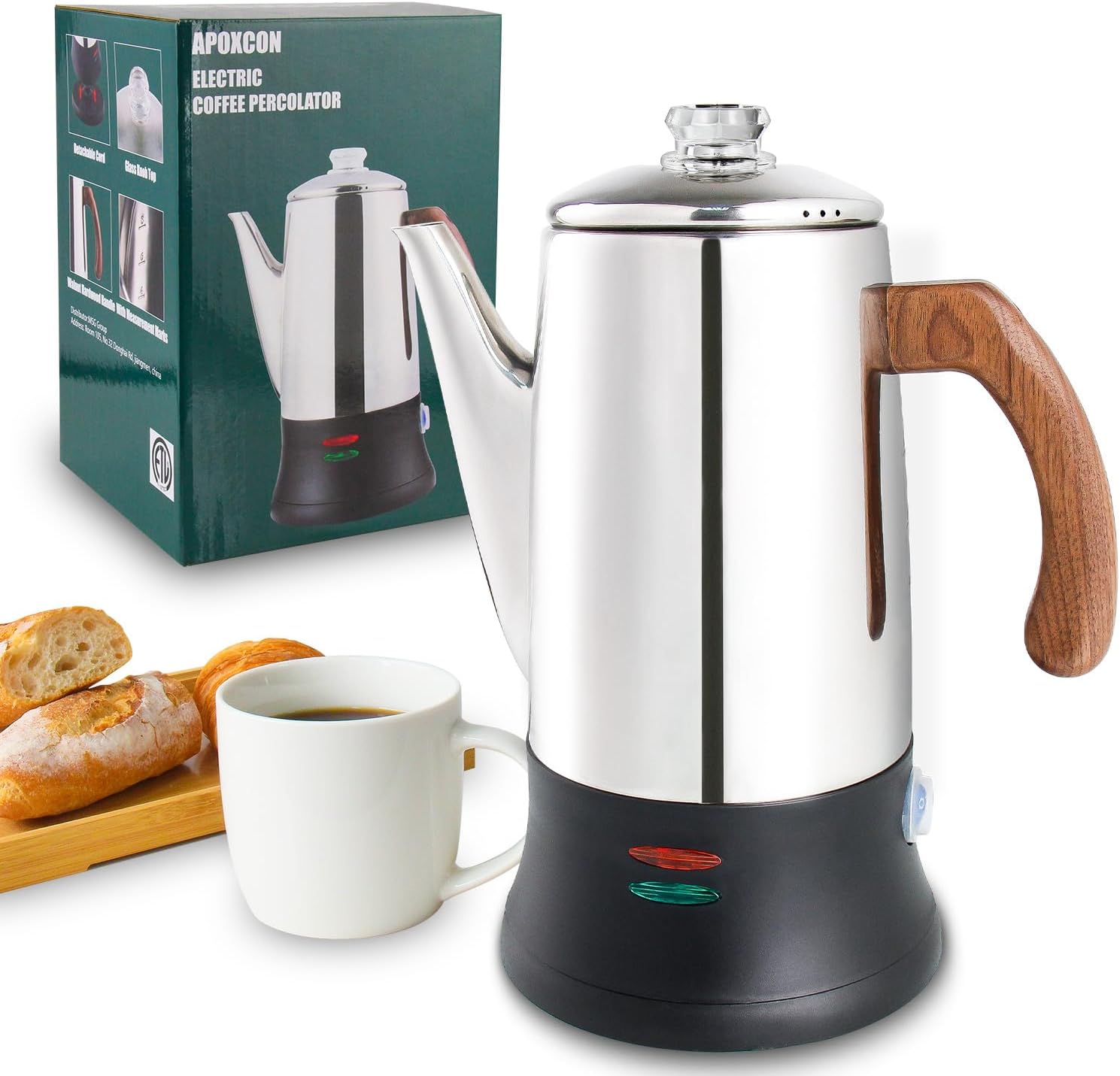 Amazon.com: APOXCON Electric Coffee Percolator Stainless Steel Coffee ...