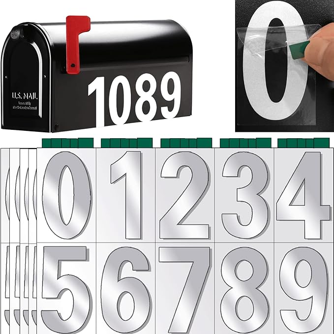 Amazon.com: Mailbox Numbers, 5 Sets 4 Inch Mailbox Numbers for Outside ...