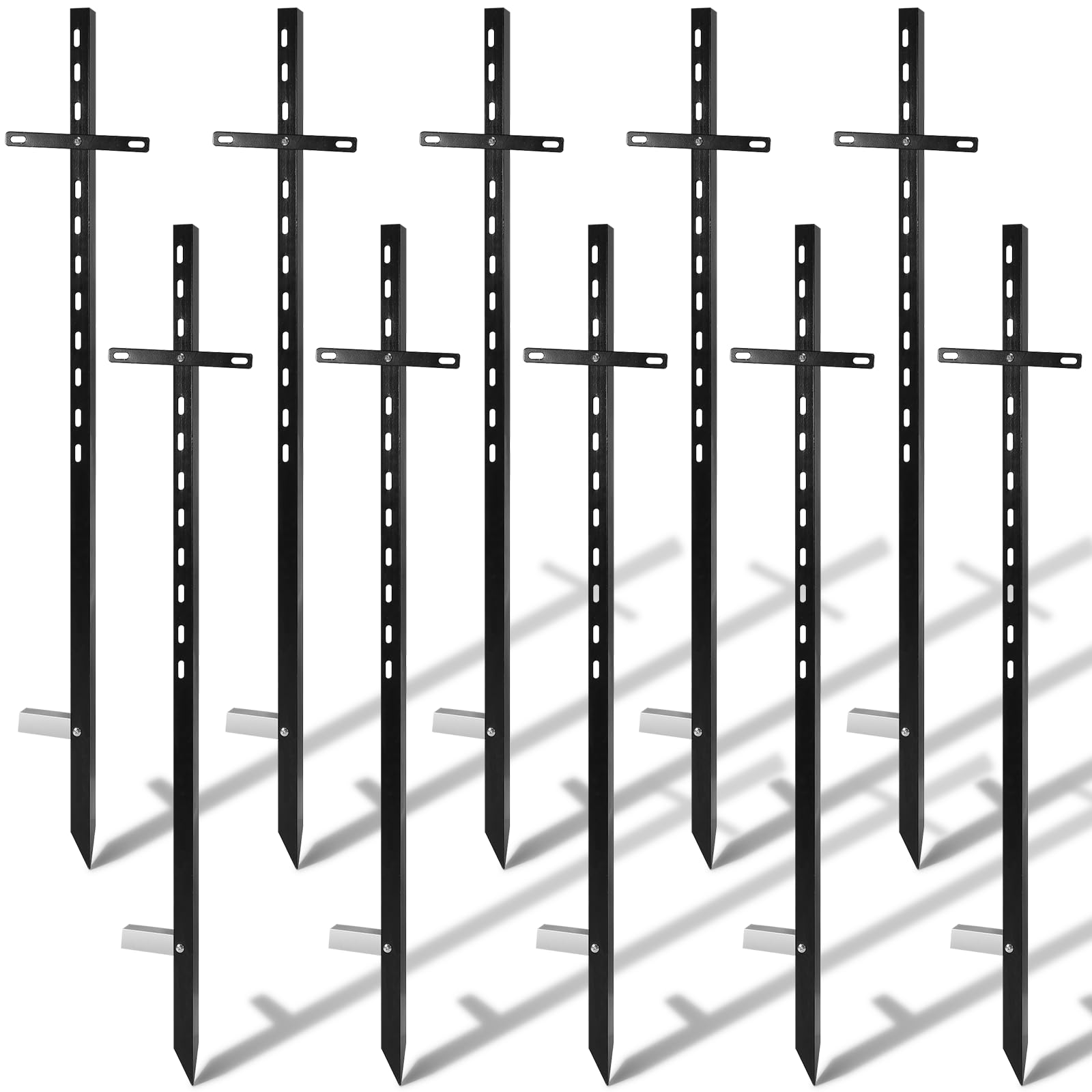 Amazon.com : Gisafai 10 Pcs 46 Inches Yard Sign Stakes Heavy Duty Metal ...