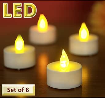 Realistic, Flickering LED Tea Lights - Set of 8 - Look Like Real ...
