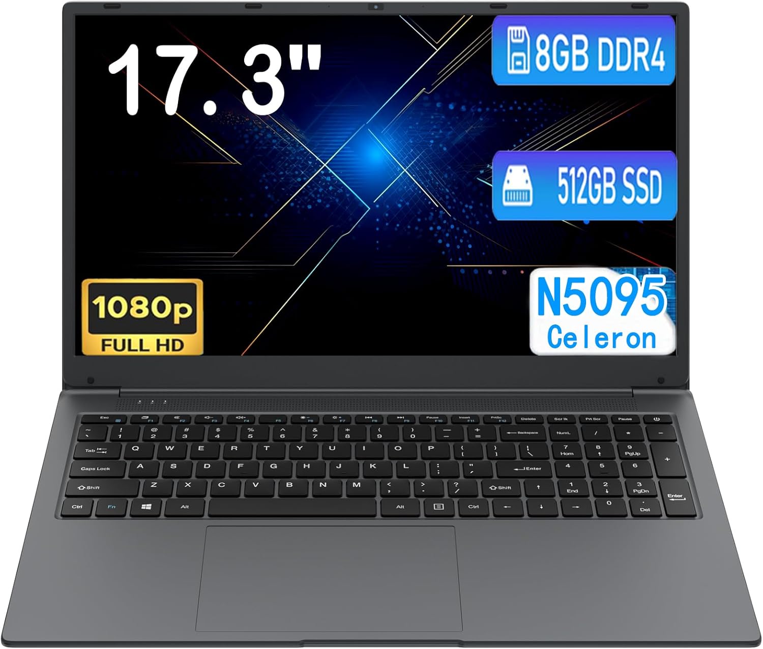 Amazon.com: MTWZMM 17 inch Laptop, 8GB RAM 512 SSD, 17.3 inch FHD ...