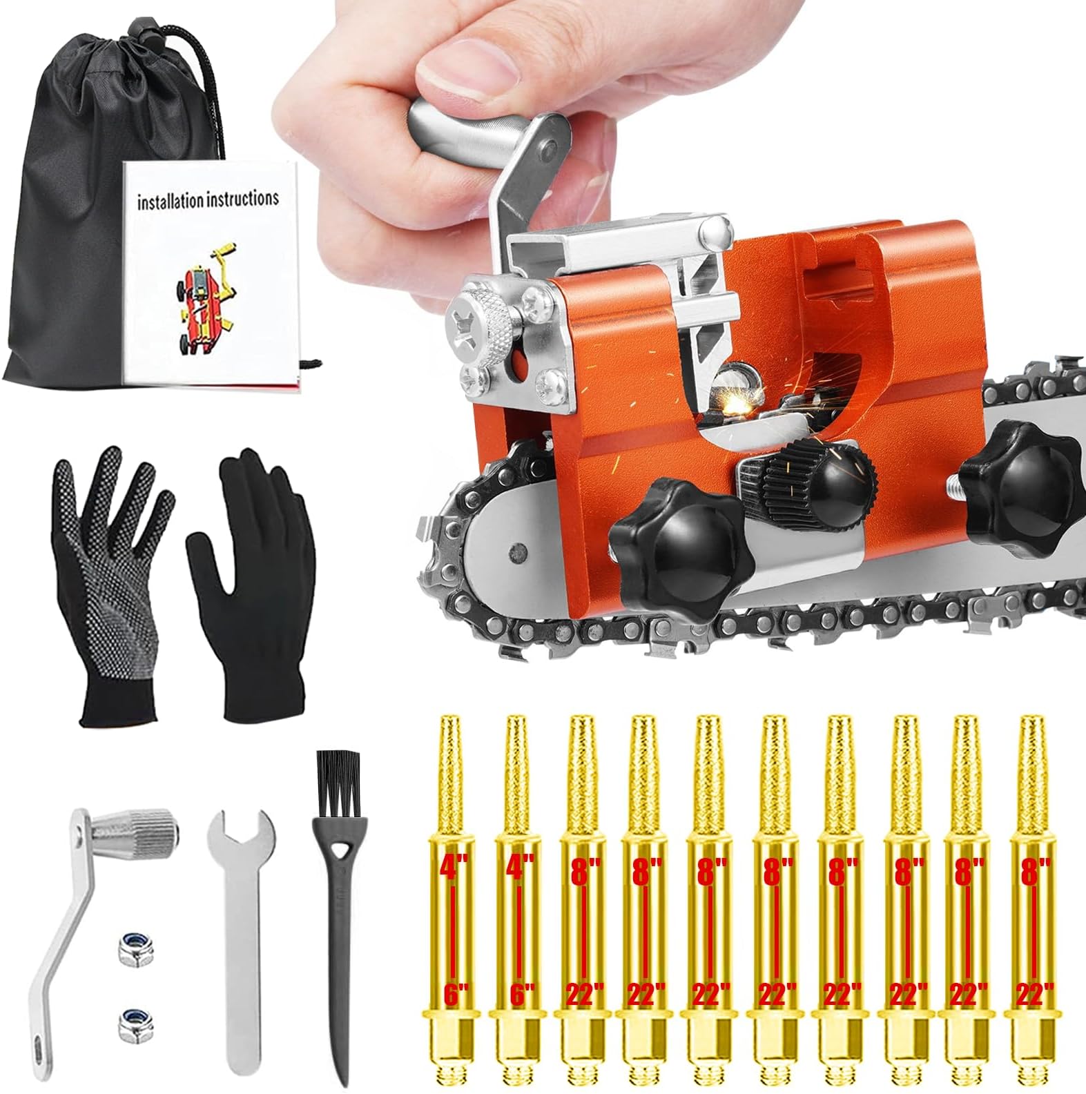 Amazon.com : OMCCHK Chainsaw Sharpener Jig Kit, Portable Universal ...