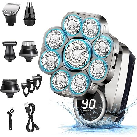Amazon.com: Head Shaver for Men, 9D Electric Razor for Men Bald Head, IP67 Waterproof Men's ...