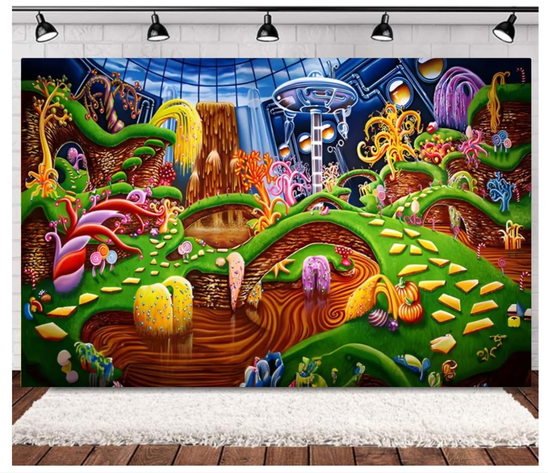 Buy 1980s Chocolate Factory Sweet Candy Backdrops Fantasy Candy Land ...