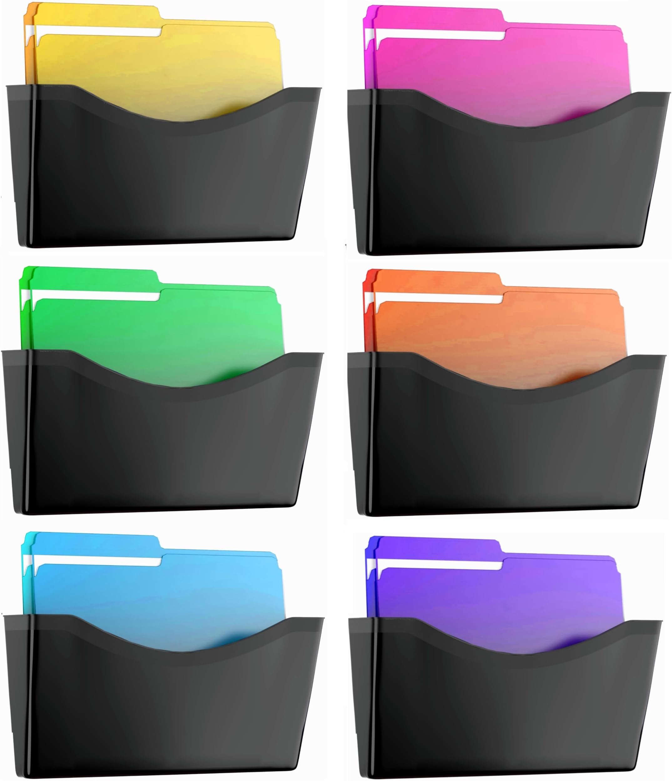 Amazon.com : Tenceur 10 Pcs Single Pocket Wall Mount File Holder Black ...