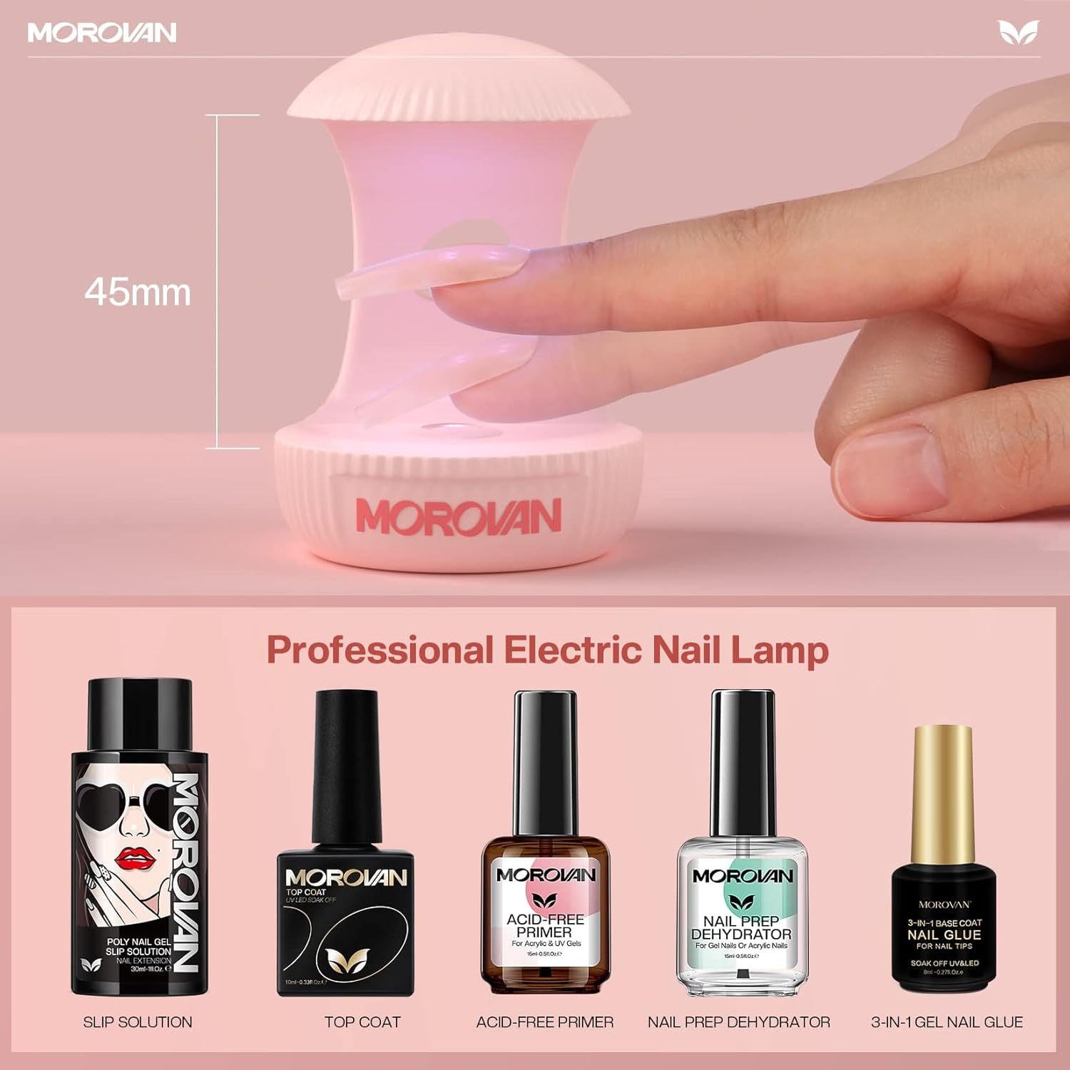 Morovan Poly Gel Nail Kit Poly Nail Gel Kit with U V Lamp 2 Colors Poly ...