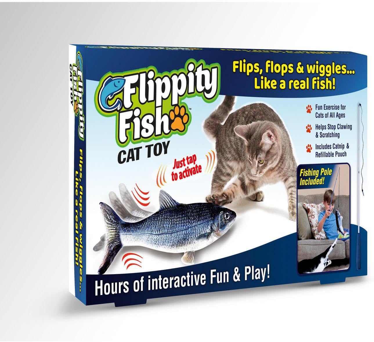 JML Flippity Fish - The cat toy that flips, flops and wiggles like a ...