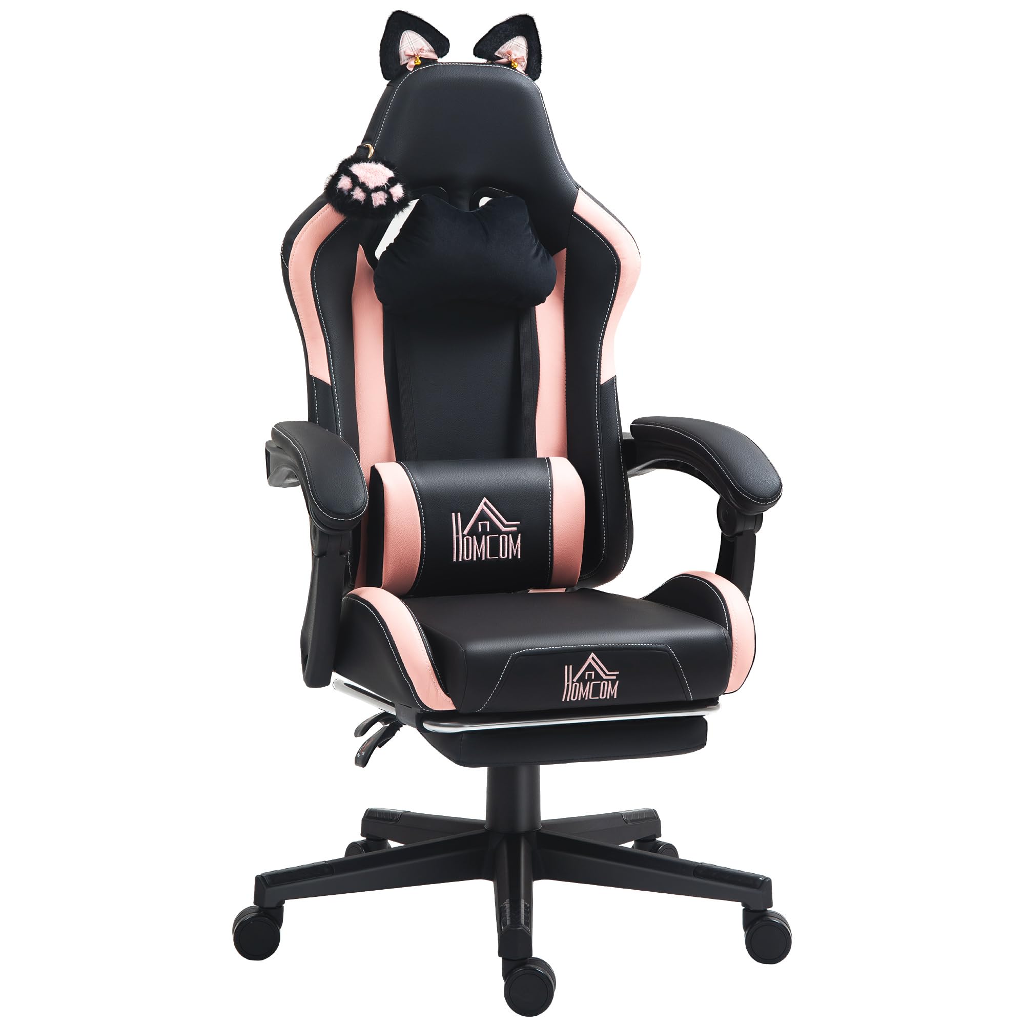 Amazon.com: HOMCOM Racing Gaming Chair with Cat Ears, Reclining Faux ...