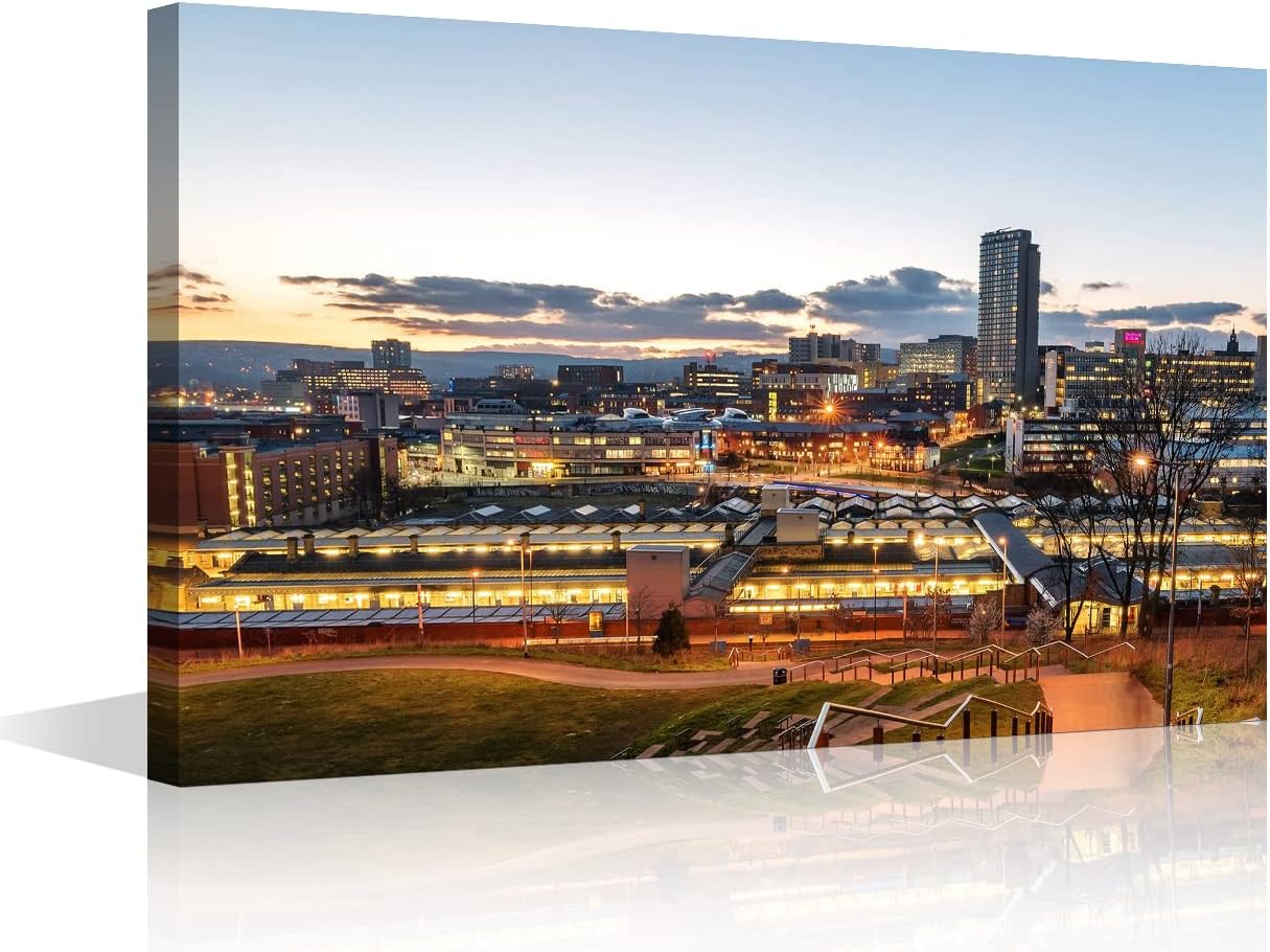 Sheffield Cityscape Wall Art Decor South Yorkshire County Skyline ...