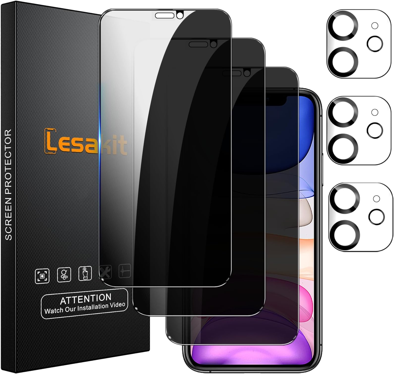 Amazon.com: ImpactStrong Privacy Glass Screen Protector, 2 Pack for ...