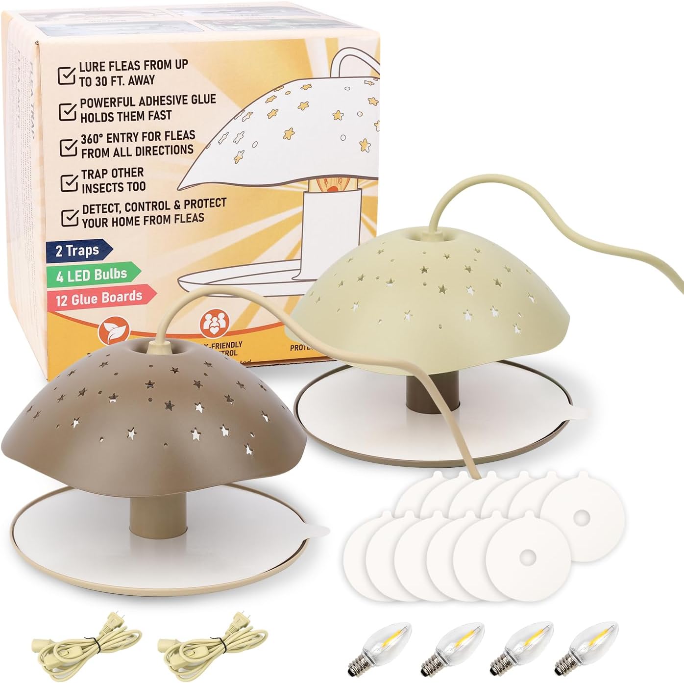 Amazon.com : Flea Trap, 2 Packs of Sticky Flea Traps for Inside Your ...