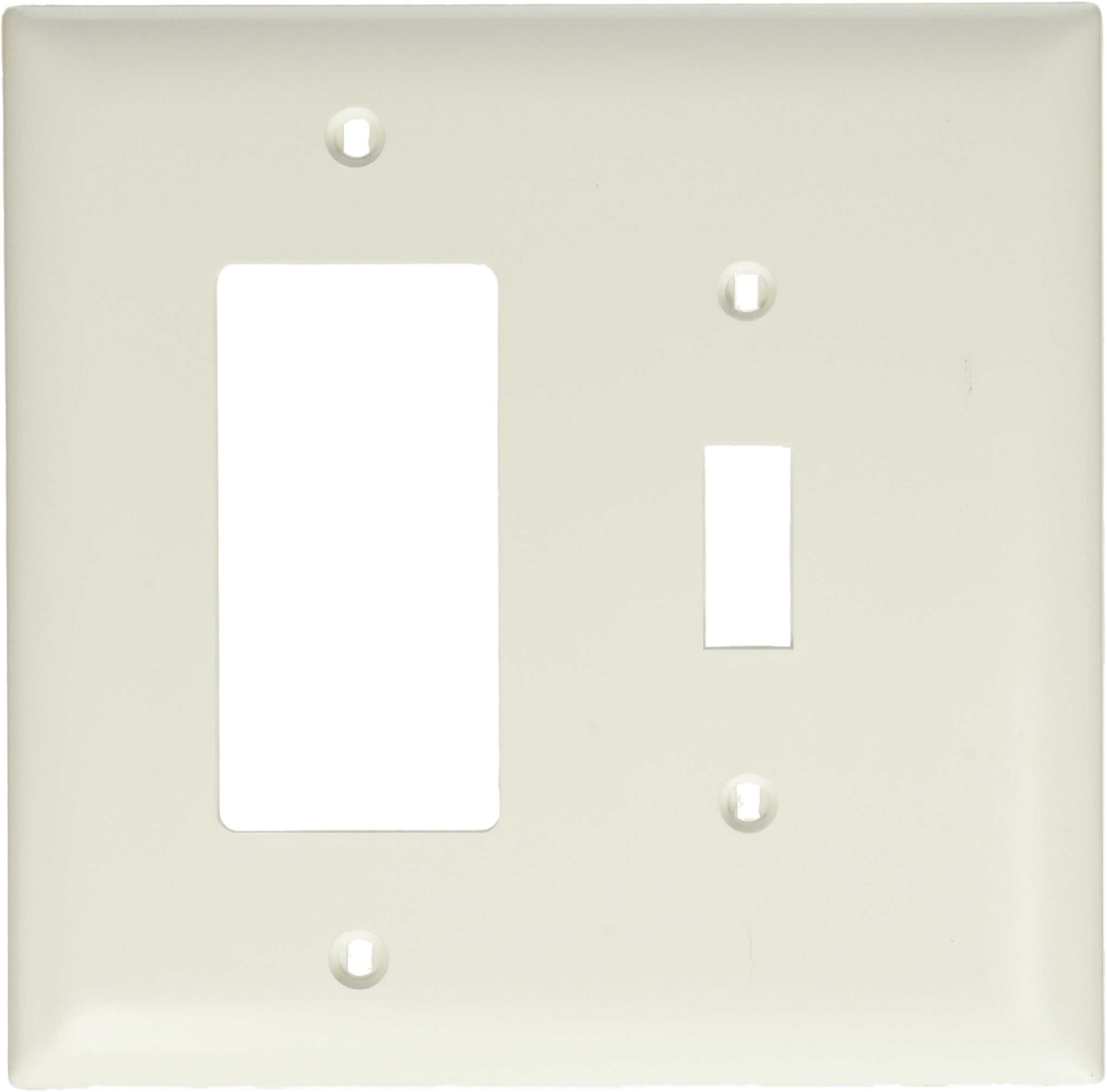Oversized 2 Gang Combo Metal Wall Plate Ivory 1 Decora Gfci