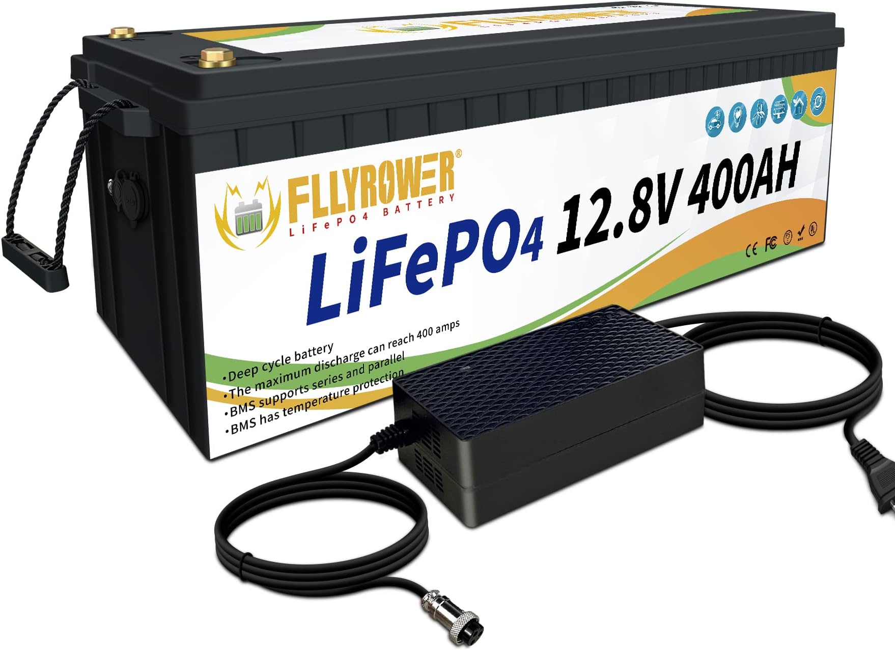 Amazon.com: LOSSIGY 12V 400AH Lifepo4 Deep Cycle Lithium Battery, Built ...