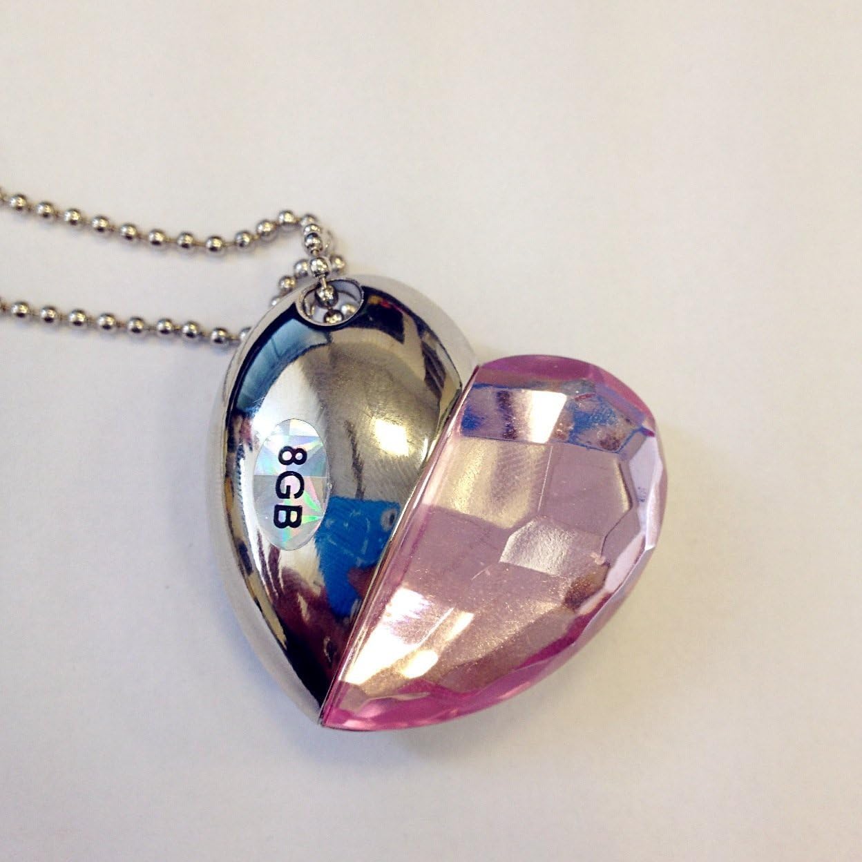 Amazon.com: 8GB Shiny Crystal Heart Shape USB Flash Drive with Necklace ...