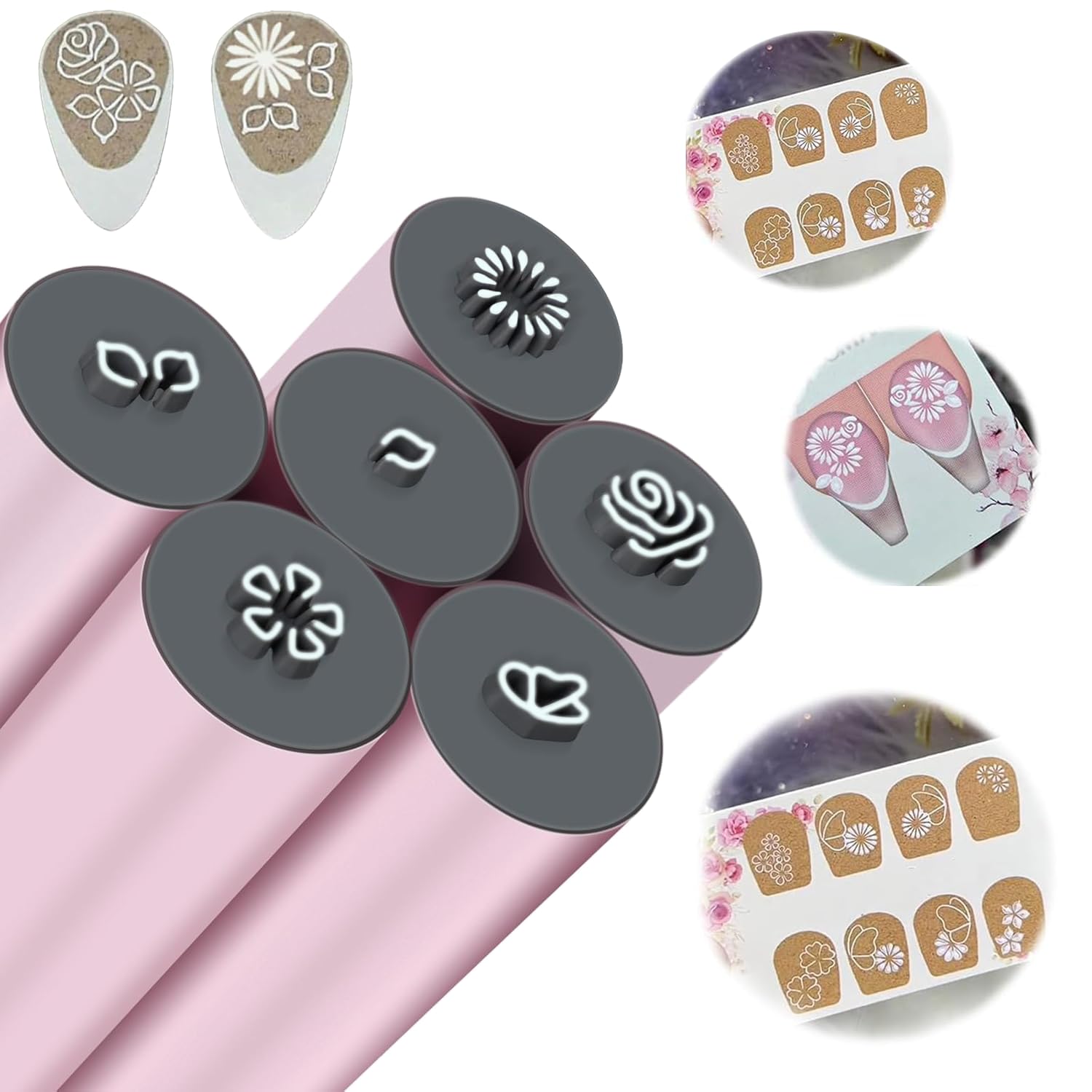 Amazon.com: Nail Art Stamp Pen Set, Nail Art Flower Stamp Pen, 6pcs New ...