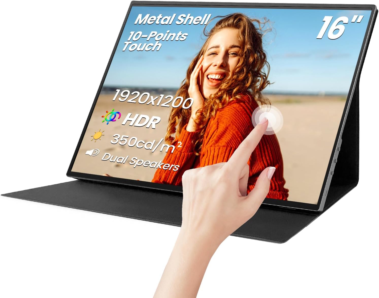 Amazon.com: 16 Inch Touchscreen Portable Monitor, HDR10, Metal Shell ...