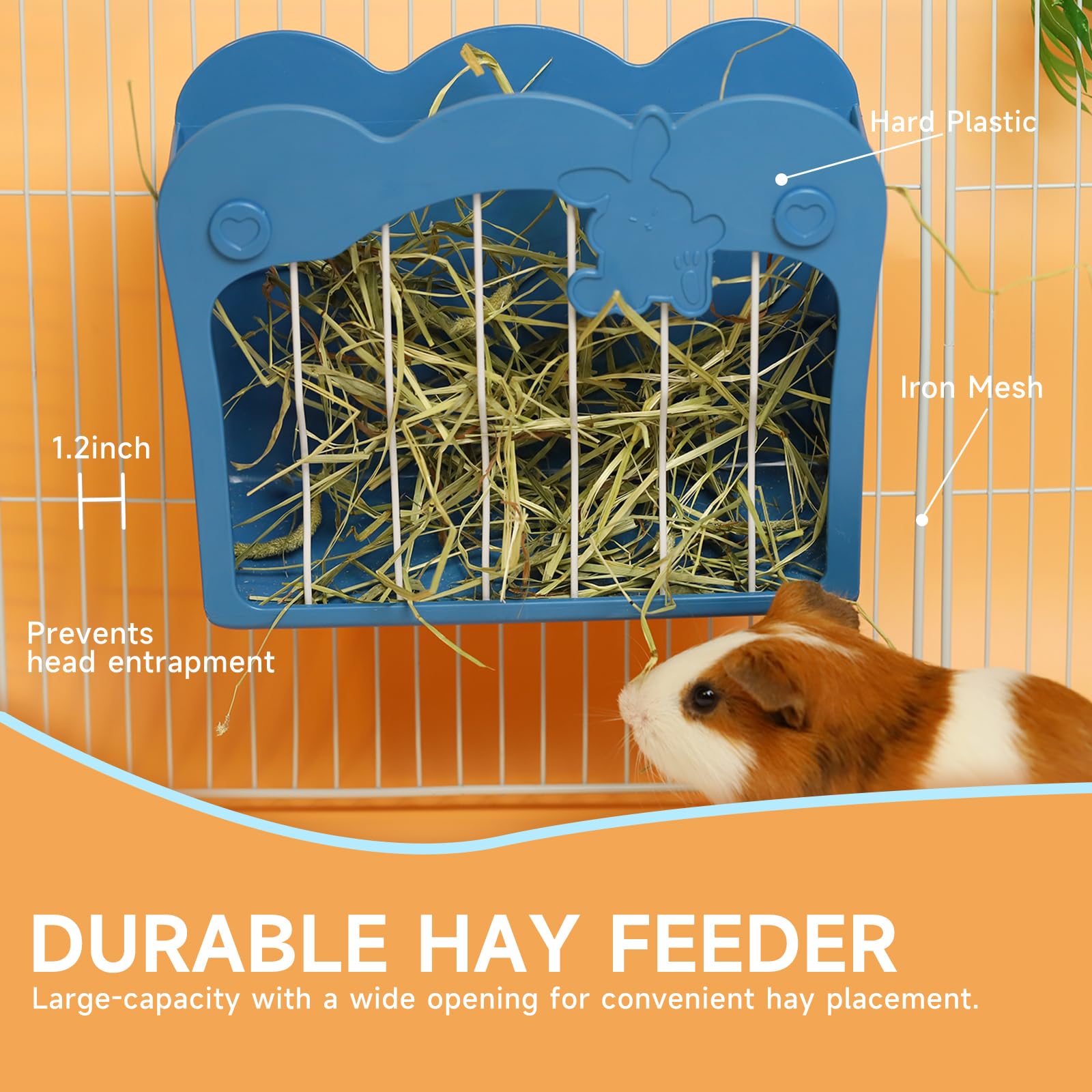 Snapklik.com : 3-in-1 Guinea Pig Water Bottle Hay Feeder Bowl Set For Cage Rabbit Water Bottle ...