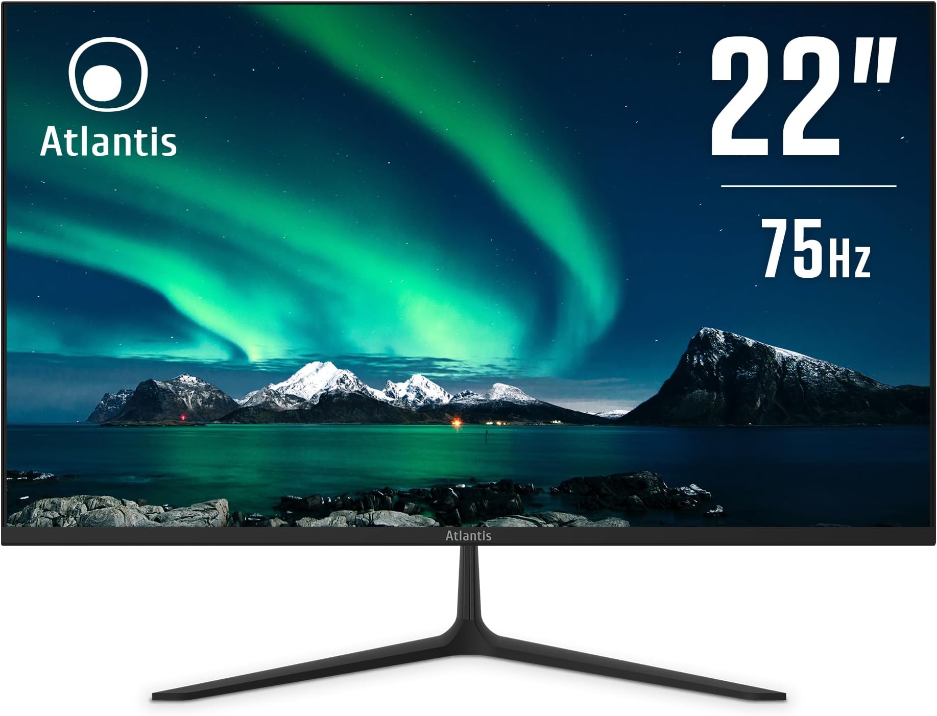 ATLANTIS Monitor 22 pollici, schermo 22" VA 75Hz, Full HD 1920x1080 ...