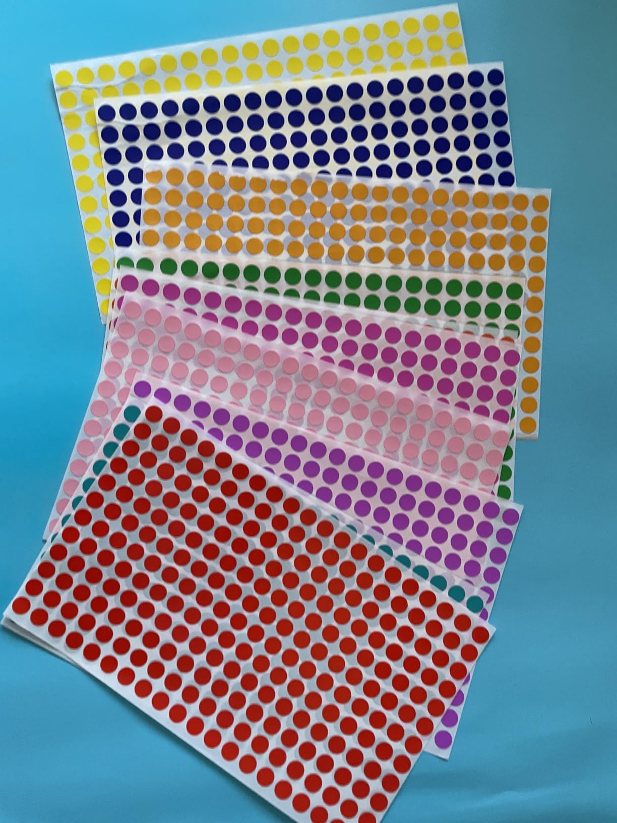 2400-Pack Color Coding Dot Stickers - 10mm Round Polka Dot Labels in 10 ...