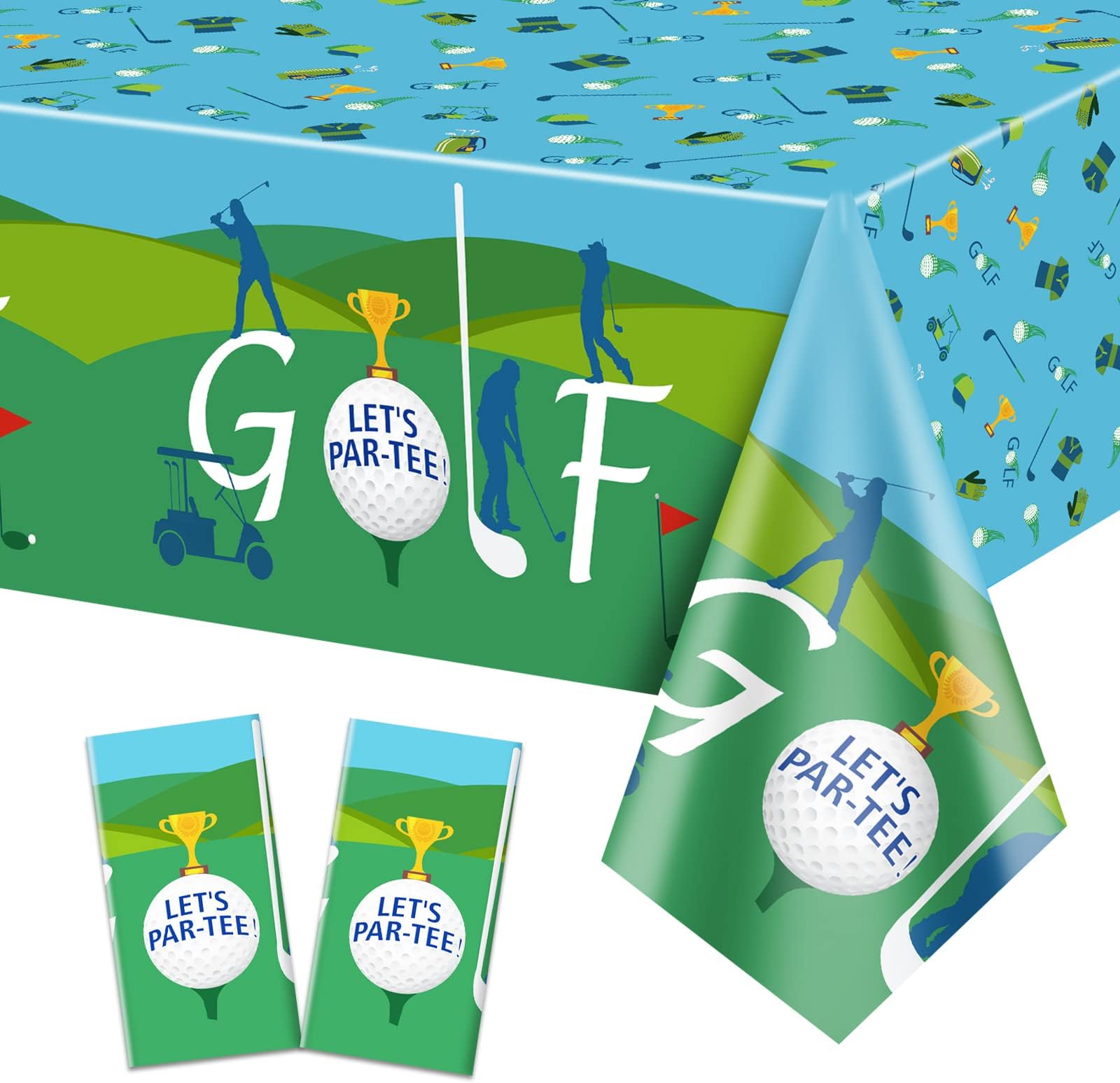 Amazon.com: Remagr 3 Pieces Plastic Golf Table Cloth Grass Table Runner ...