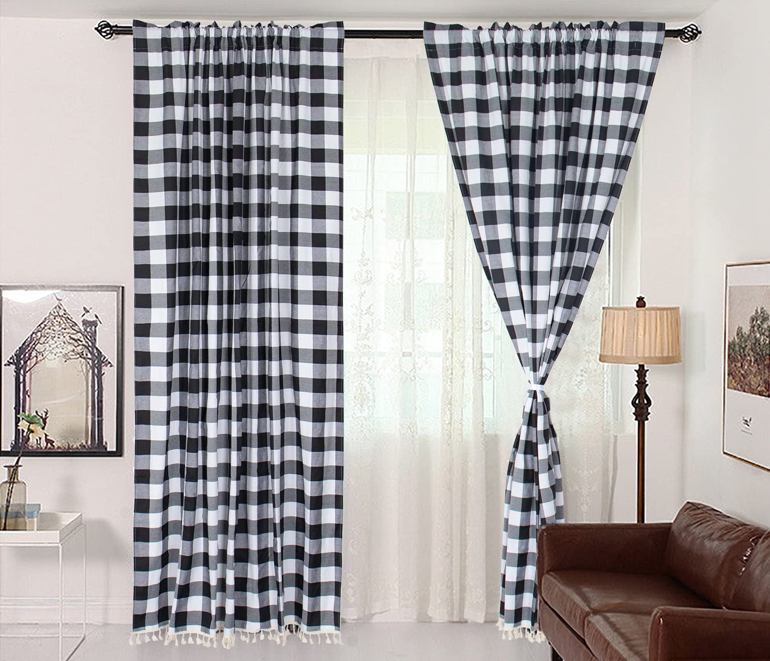 Images Of Living Rooms With Buffalo Check Curtains
