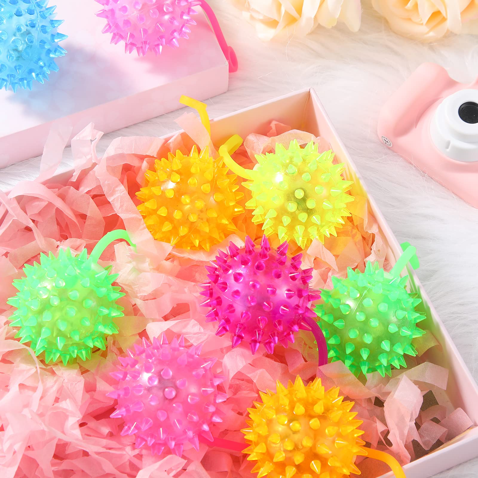 Snapklik.com : Sotiff 27 Pcs Light Up Ball Spiky LED Bouncy Ball ...