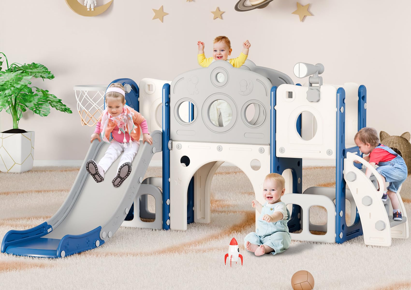 Amazon.com: Babytronic Toddler Slide Set, 8 in 1 Kids Slide, Indoor ...