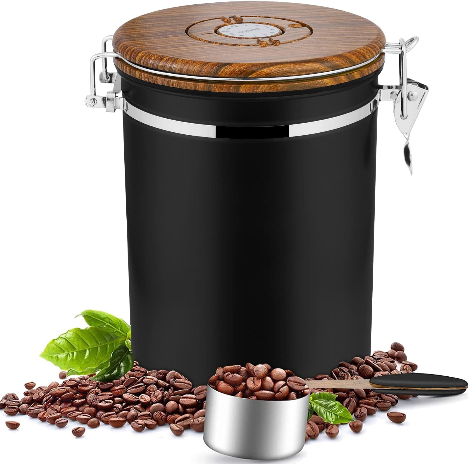 Zurich Coffee Bean Storage Canister, Airtight Ground Coffee Container ...
