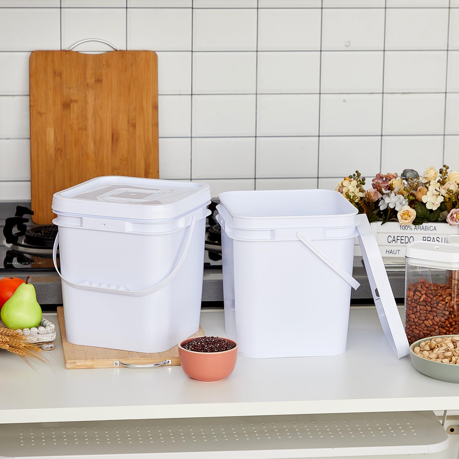 Snapklik.com : Mumufy 8 Pcs 3.5 Gallon Square Food Grade Bucket Square ...