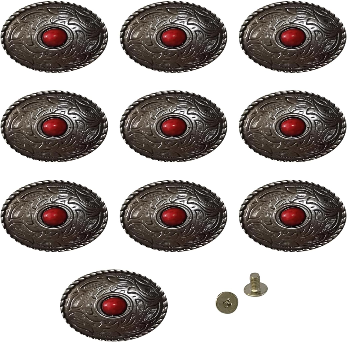 Amazon.com: 10 Pcs Turquoise Oval Leather Buckle Conchos Button Rivet ...