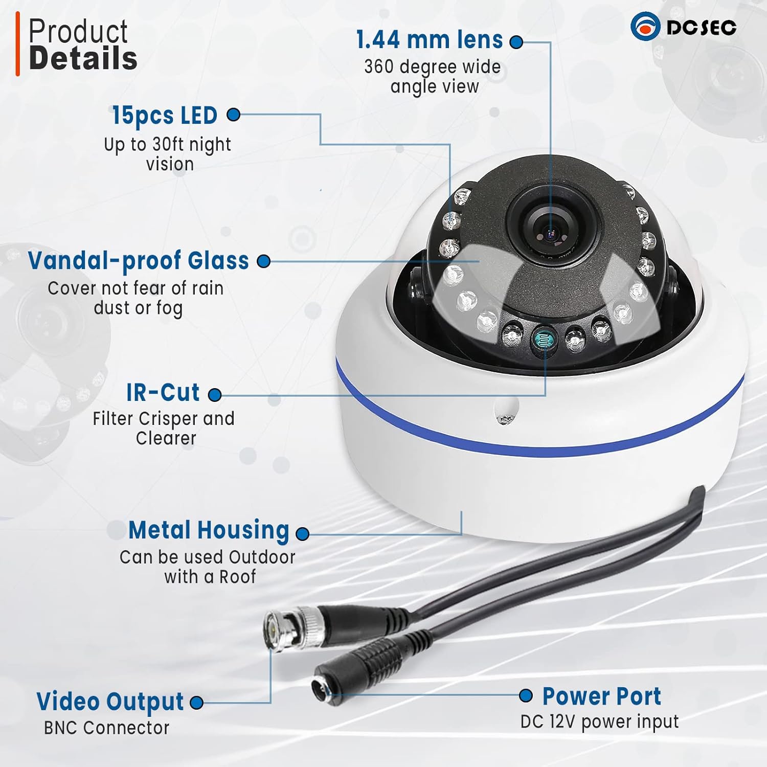 HD 1080P 360 grados domo cámaras de vigilancia interior al aire libre 4 ...