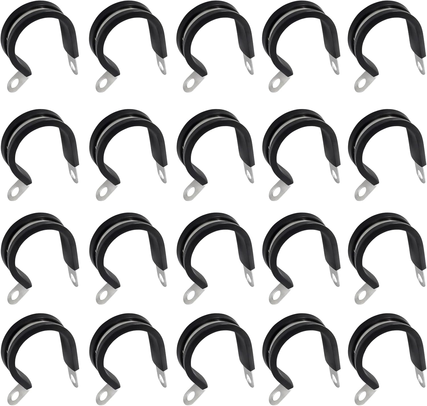 Kmitmuk 20 Pack 1 Inch Inside Diameter Stainless Steel Cable Clamp ...