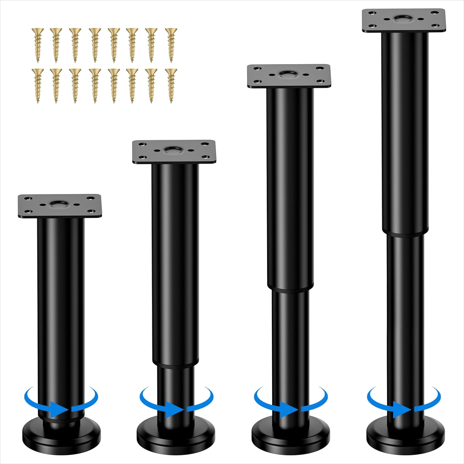 Amazon.com: Yutxiaoyi Adjustable Height Bed Support Legs for Bed Frame ...