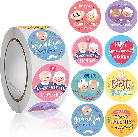 Amazon.com: 500PCS Happy Grandparents Day Roll Stickers,Best Grandma ...