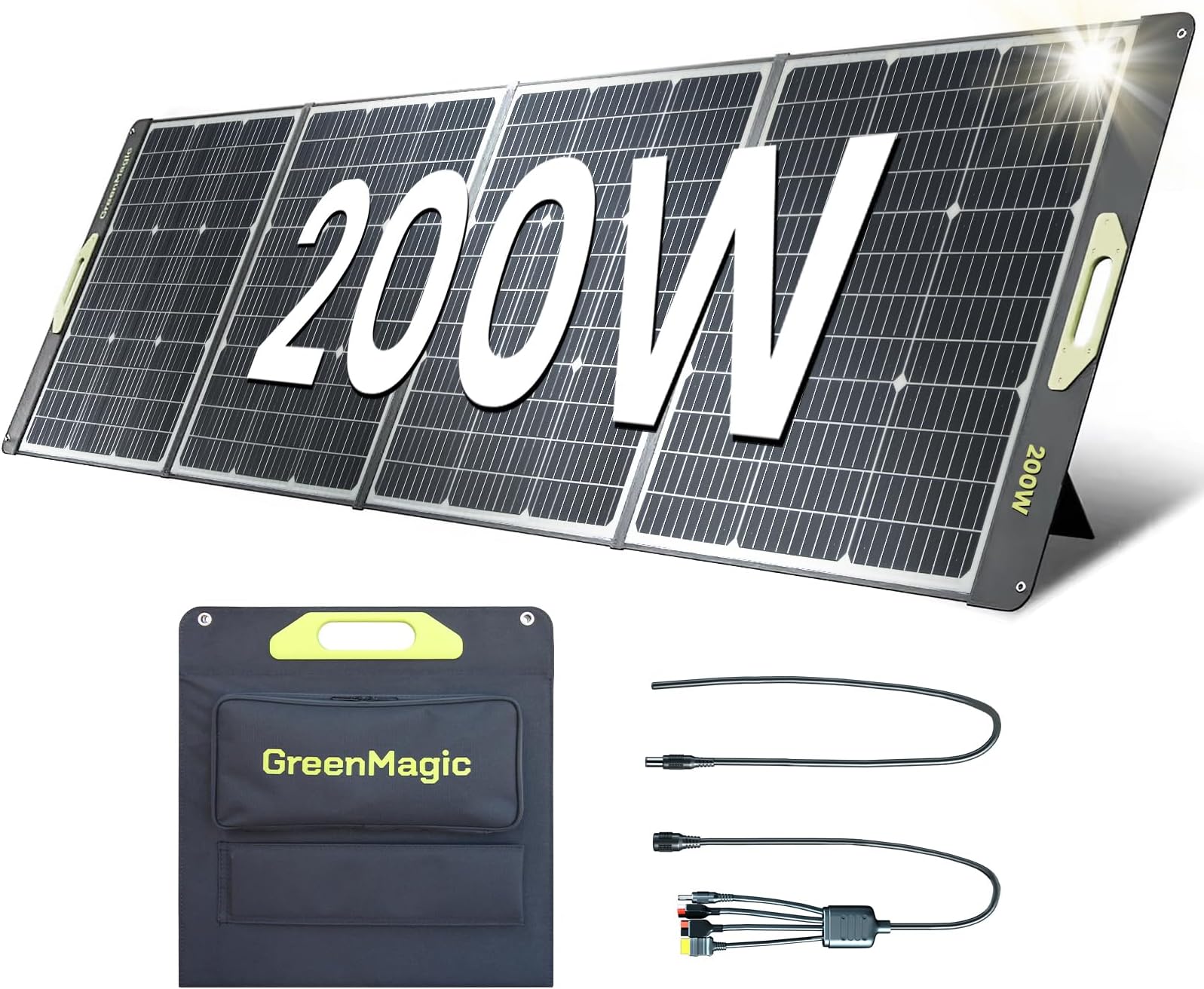 Amazon.com : NURZVIY Portable Solar Panel 200 Watt Foldable 200W Solar ...