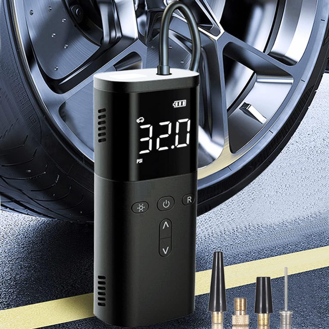 Compressor de ar de pneu bomba de ar infladora de pneu digital com ...