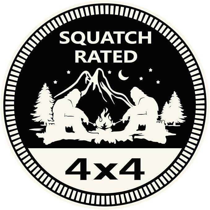 Amazon.com: Squatch Badge Rated Car Emblem, 4 x 4 Metal Automotive ...