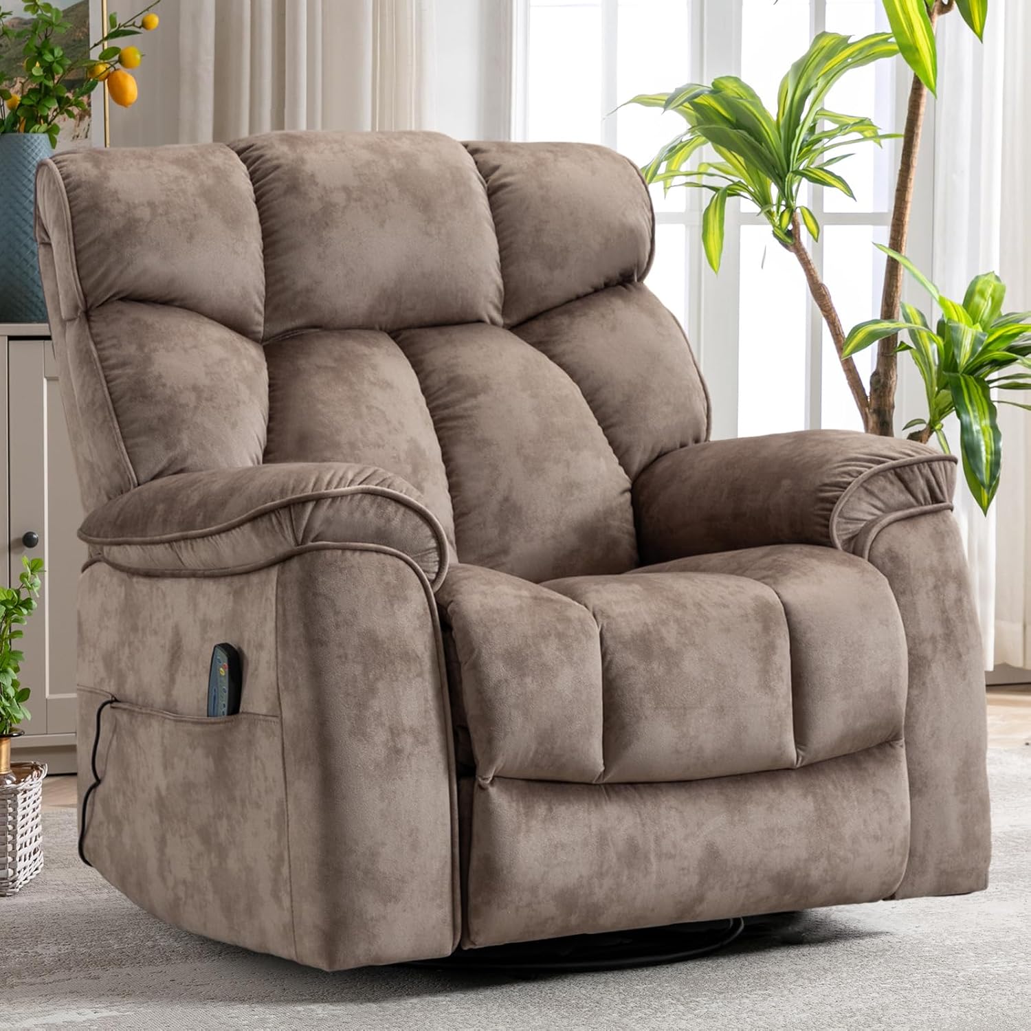 Amazon.com: INZOY Oversized Rocker Recliner with Heat and Vibration ...
