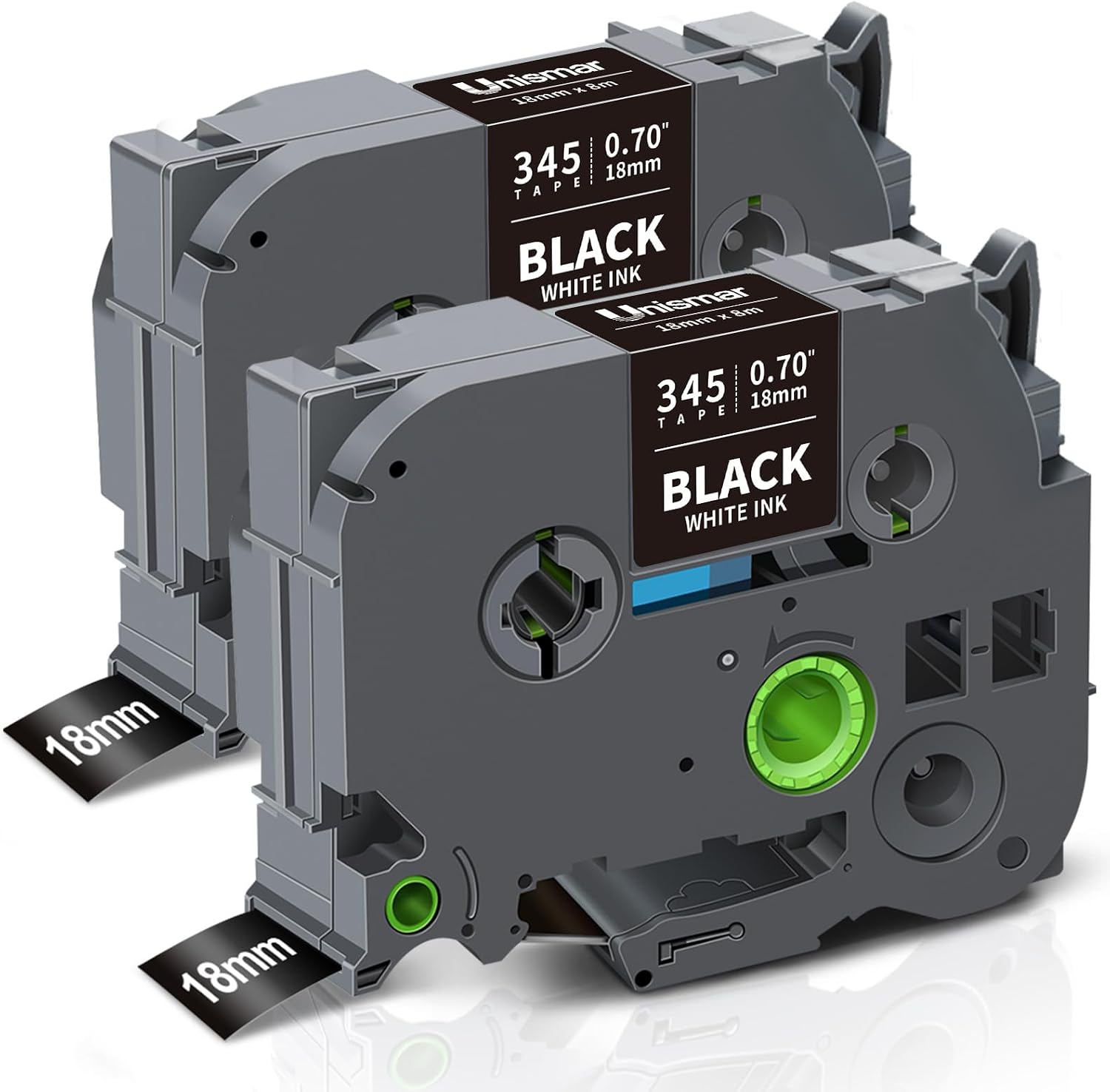 Unismar Compatible for TZe-345 TZ345 TZe345 Laminated White on Black TZ ...