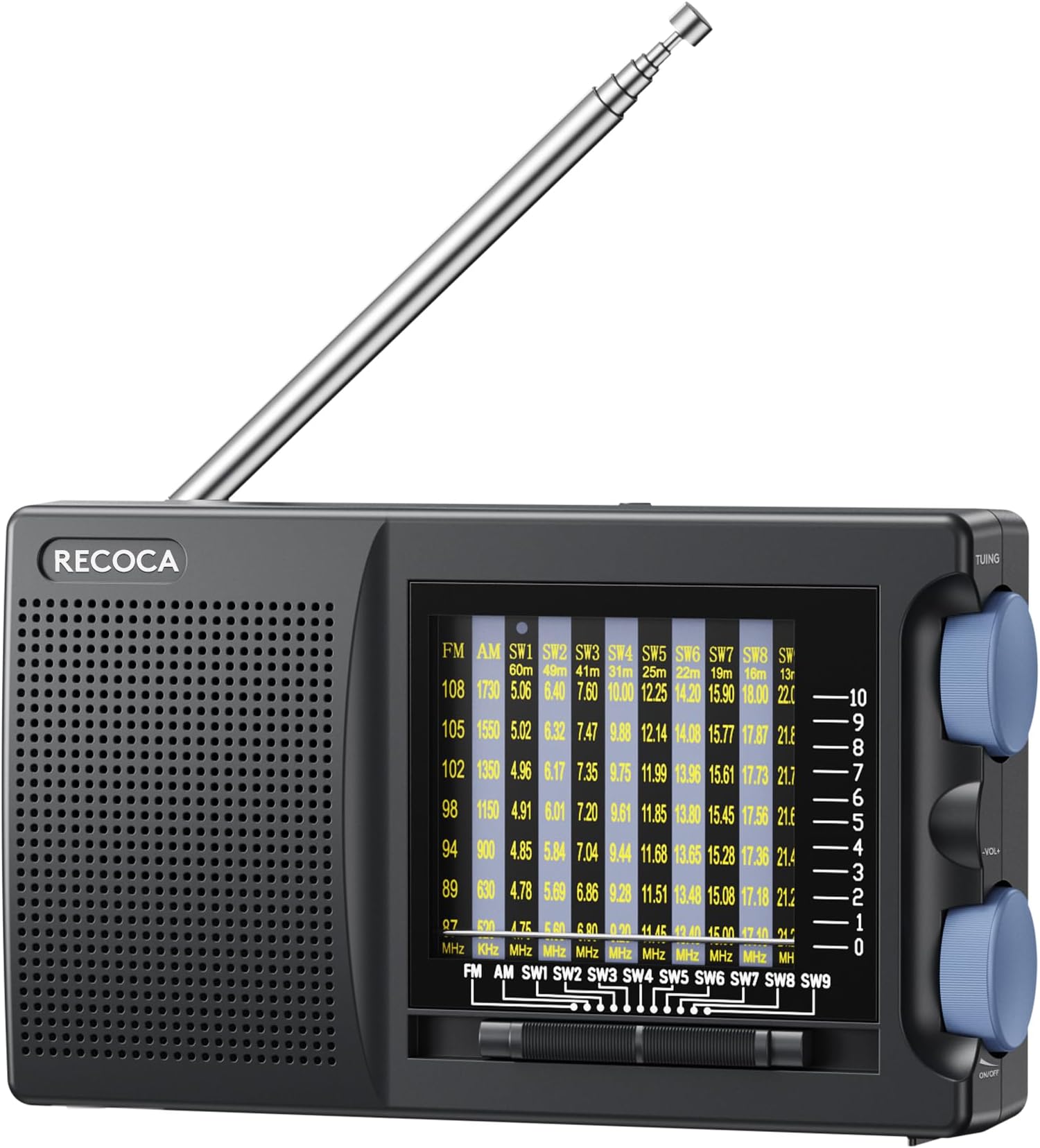 Amazon.com: Supersonic SC-1080BT 9-Band Radio with Bluetooth, Portable ...