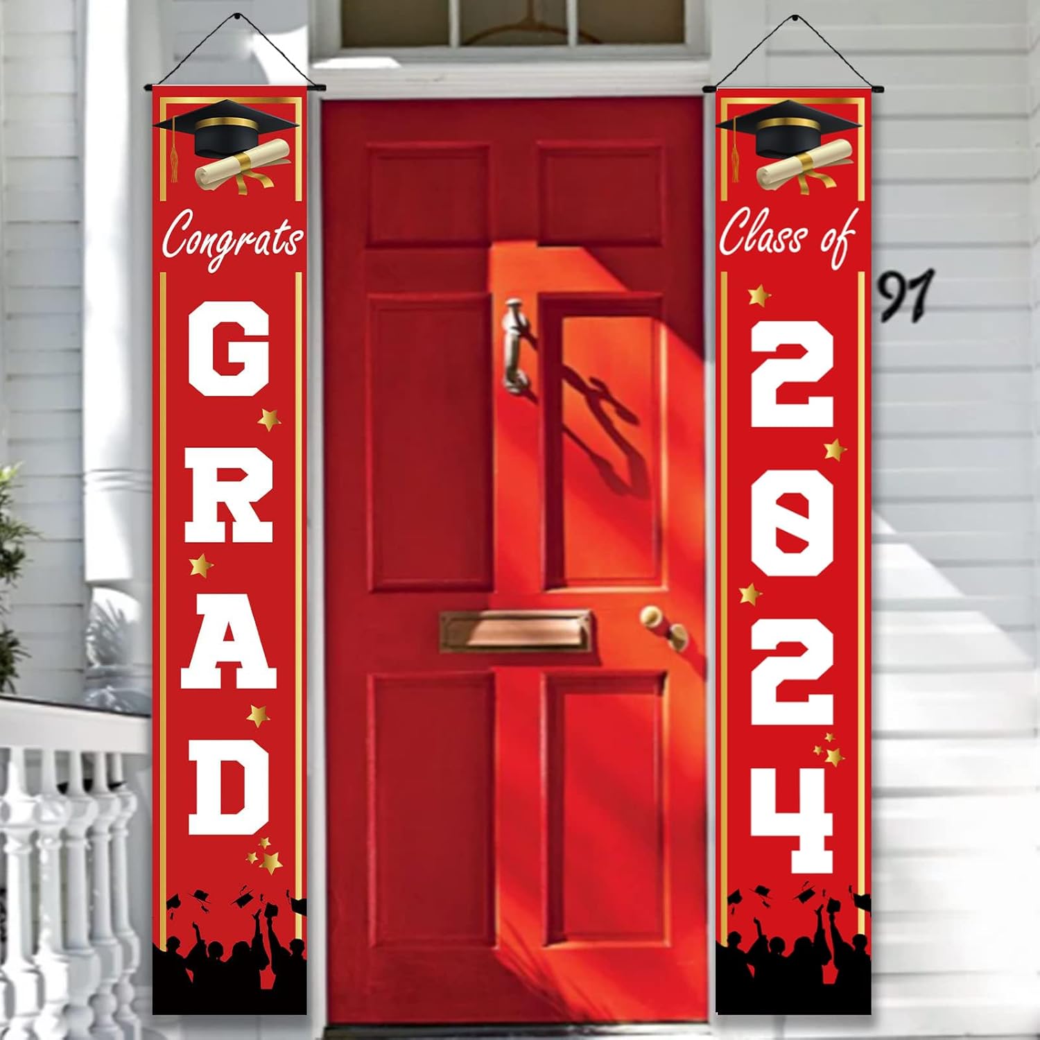 Amazon.com: Class of 2024 Graduation Decorations,Red Congrats ...