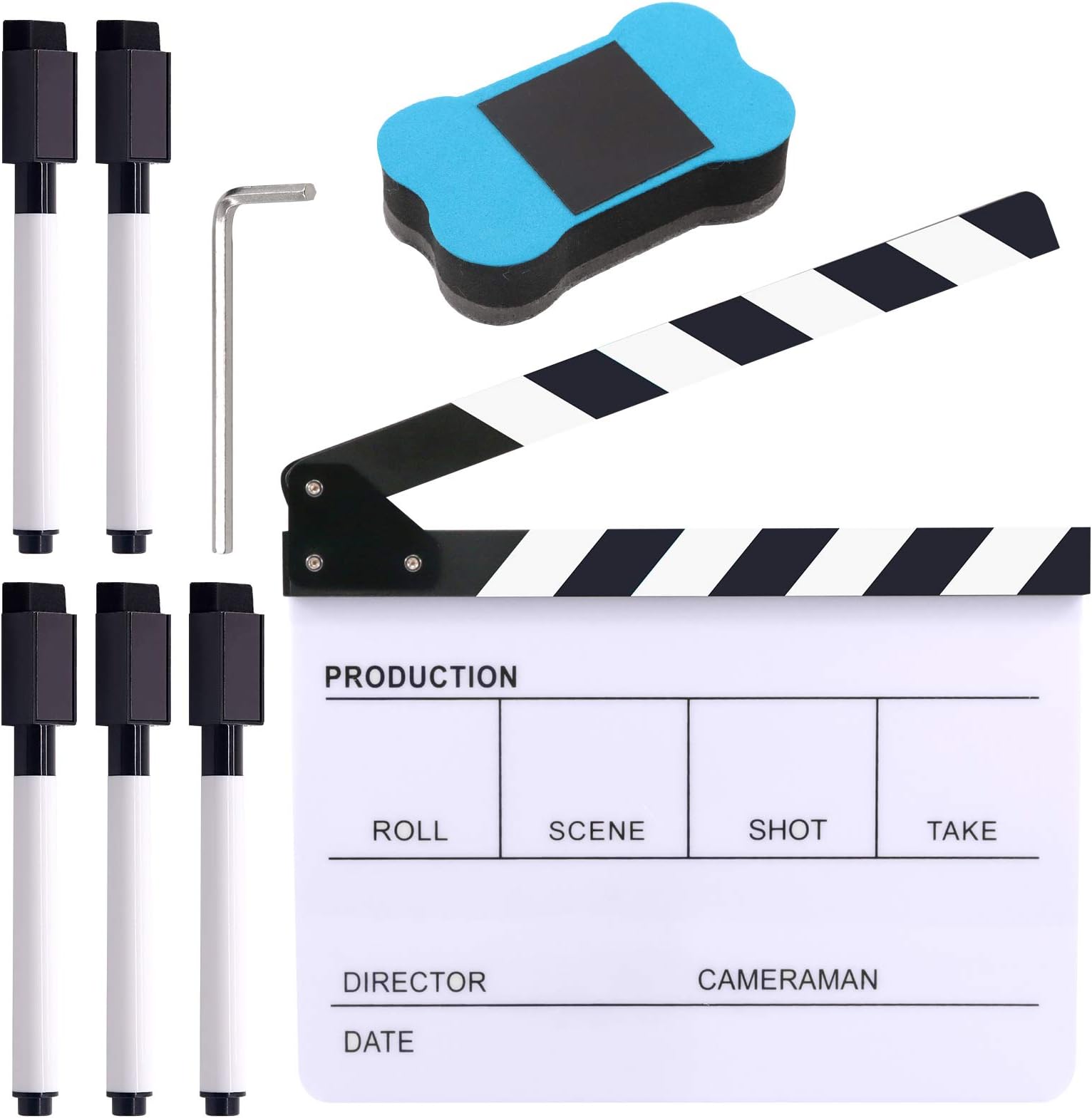 Amazon.com : Namolit 30 * 24cm/ 12 * 9in Acrylic Film Clapboard Movie ...