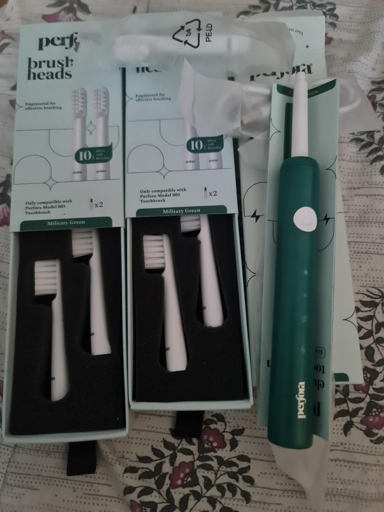 Perfora Rechargeable Electric Toothbrush & 3 Brush Head Combo | 30,000 ...