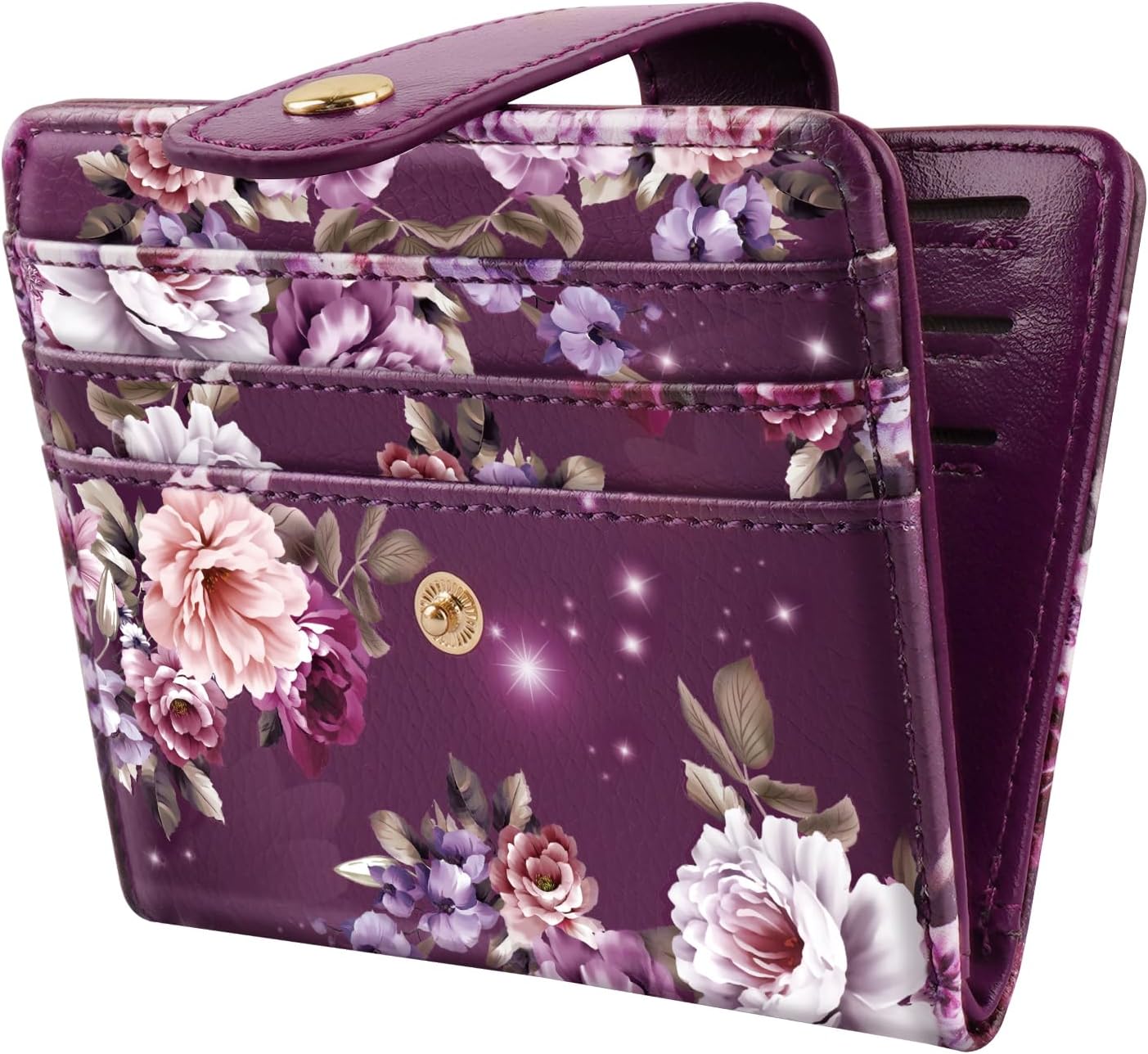 Amazon.com: Slim Bifold Wallet RFID Credit Card Wallet Glitter Leather ...