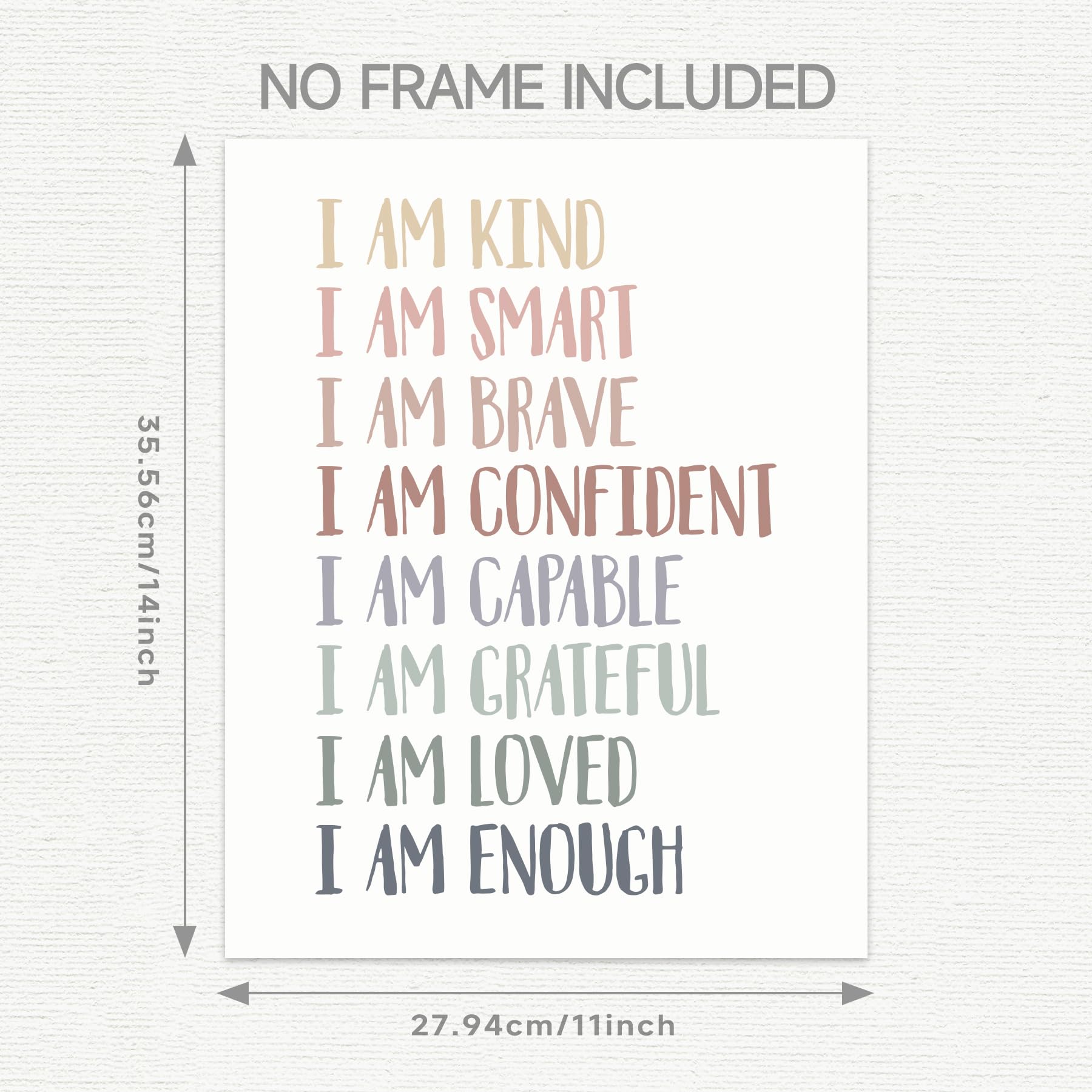 Snapklik.com : Affirmations Art Print, I Am Kind, I Am Brave ...